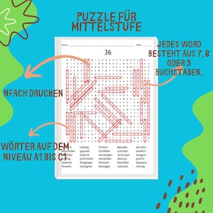 German Word Search Puzzle Book, 100 Puzzles Beginner to Difficult ...