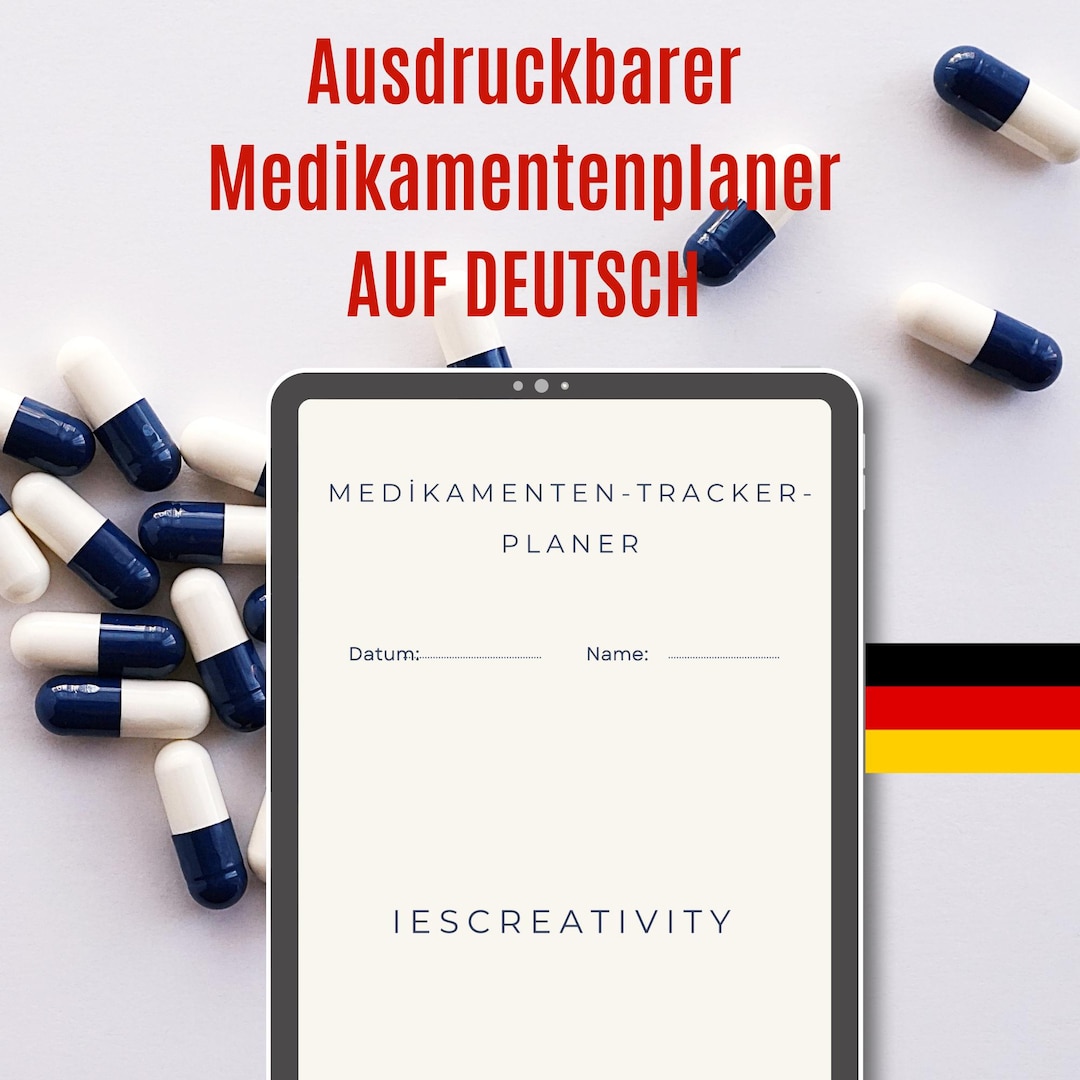 German Printable Medication Tracker Planner | Medicine Log | Daily Pill ...