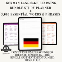 Printable German Verbs Study Bundle, German Verb Conjugation Worksheet ...