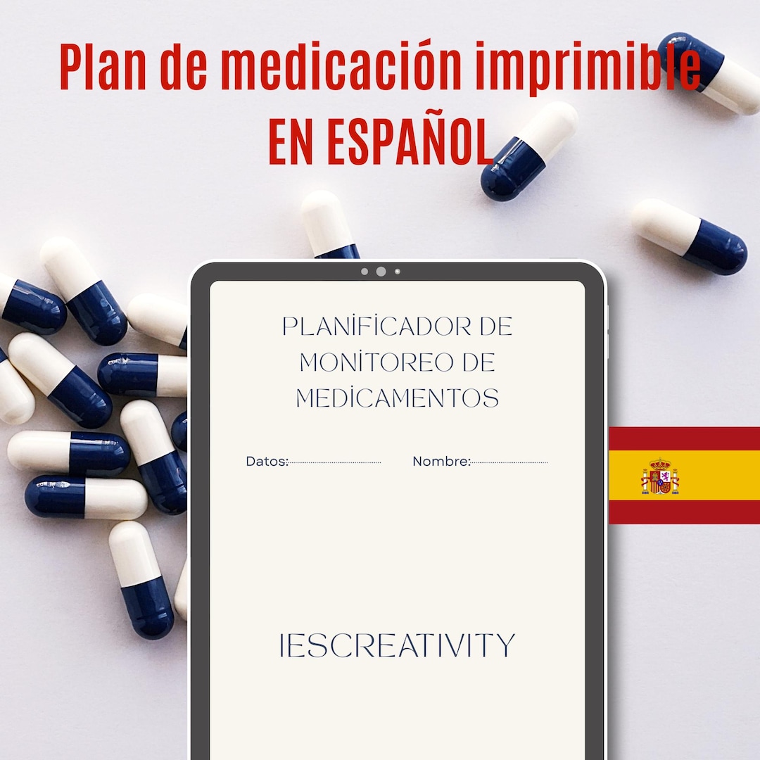 Spanish Medication Tracker Planner: Printable Health Journal (PDF) - Etsy