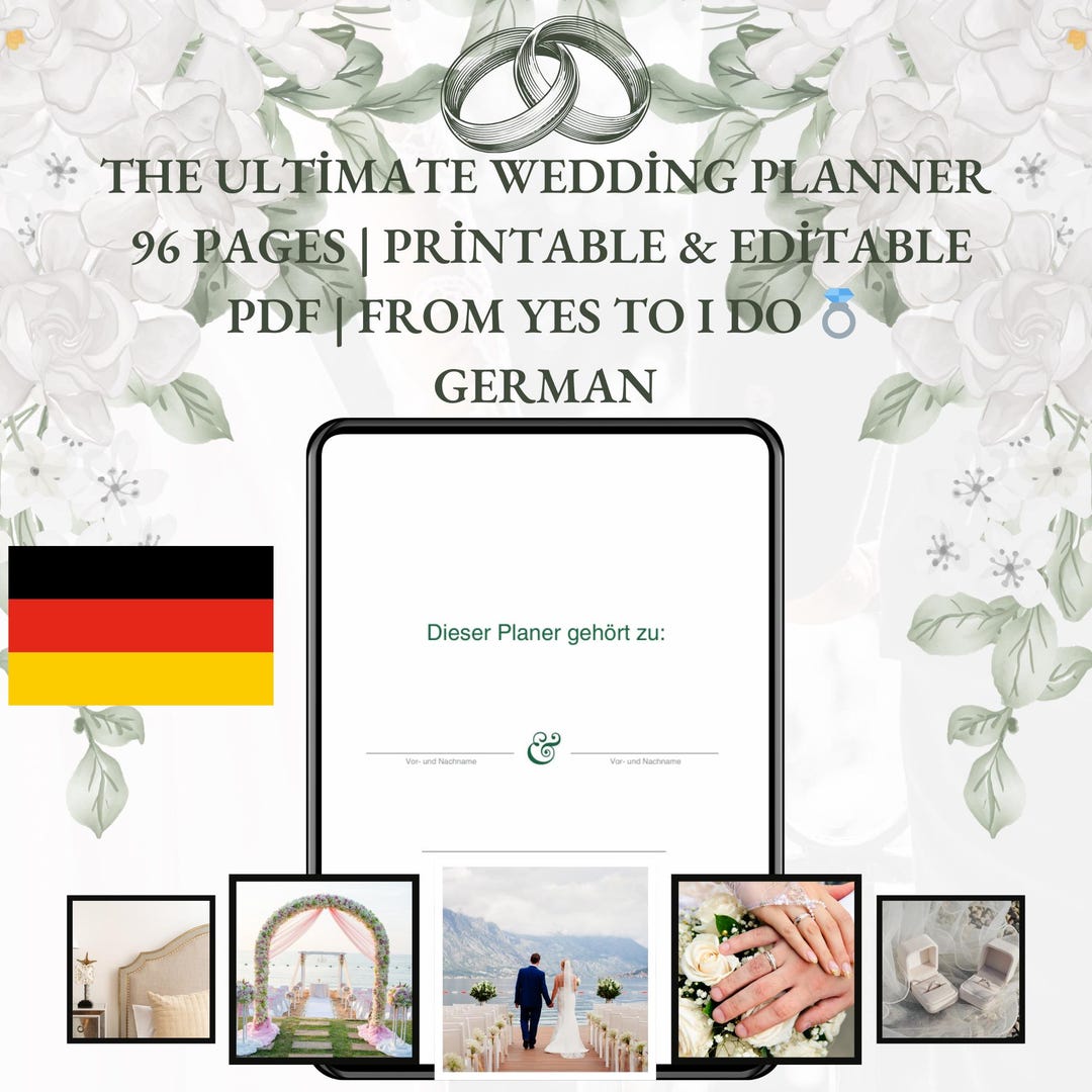 German Wedding Planner: 97-page Bridal Organizer (printable PDF) - Etsy