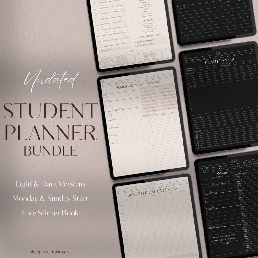 Student Digital Planner College iPad Planner Academic Planner Study ...
