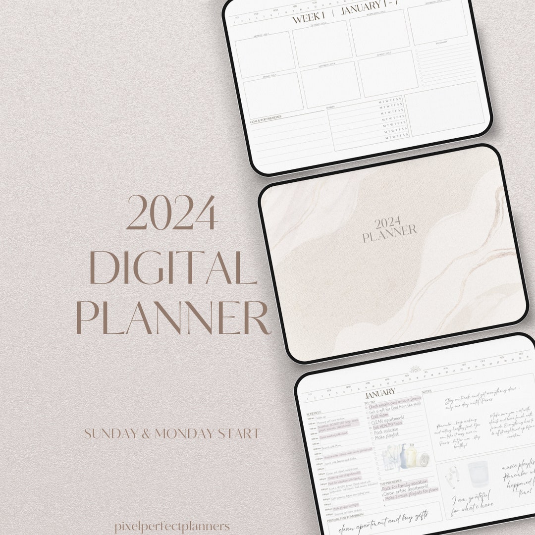 Digital Planner 2024, Goodnotes Planner, iPad Planner, Landscape DATED ...