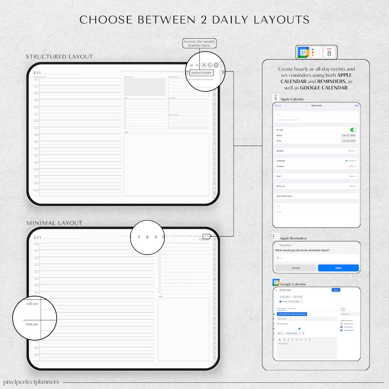 Undated Landscape Digital Planner: Minimalist Goodnotes & Notability ...