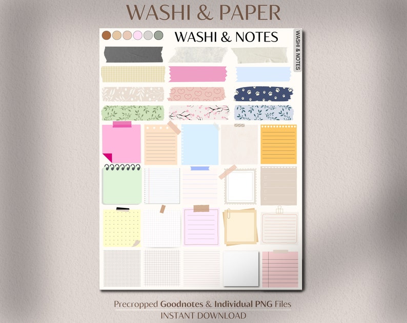 Neutral Goodnotes Digital Stickers, for Everyday Use, Aesthetic ...