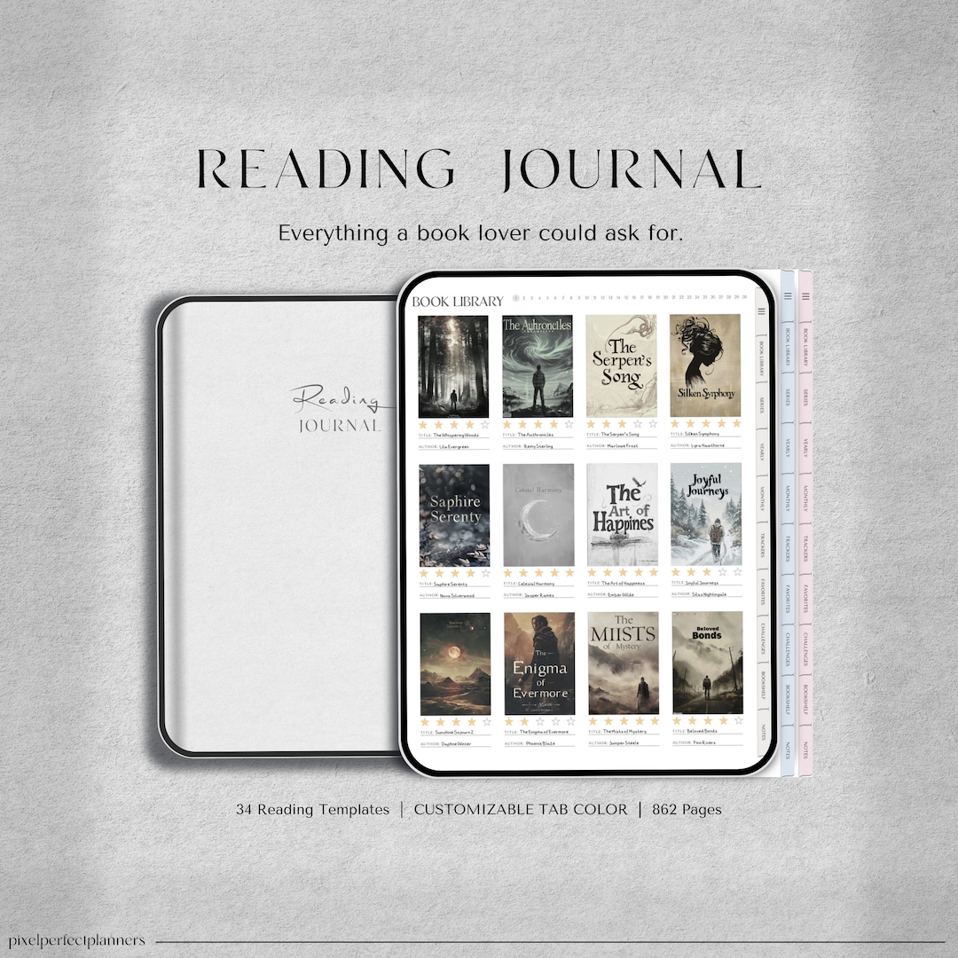 Reading Journal | Portrait Reading Journal | Digital Reading Journal ...