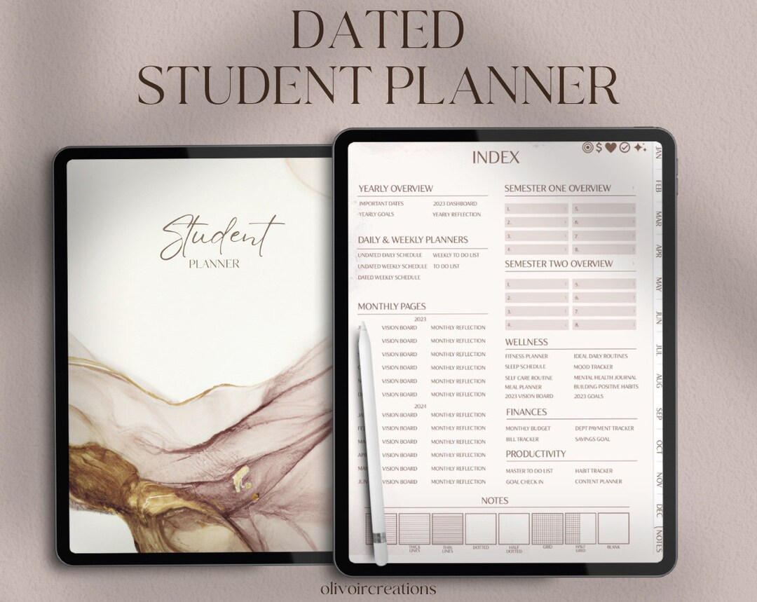 Student Digital Planner 2023 2024, College Planner, Academic Planner ...