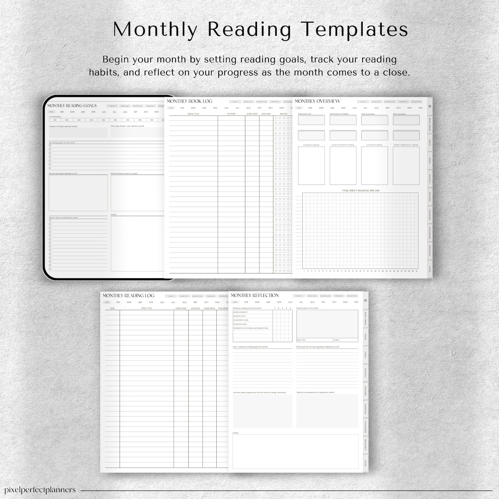 Digital Reading Journal | Reading Log | Book Tracker, Reading List ...