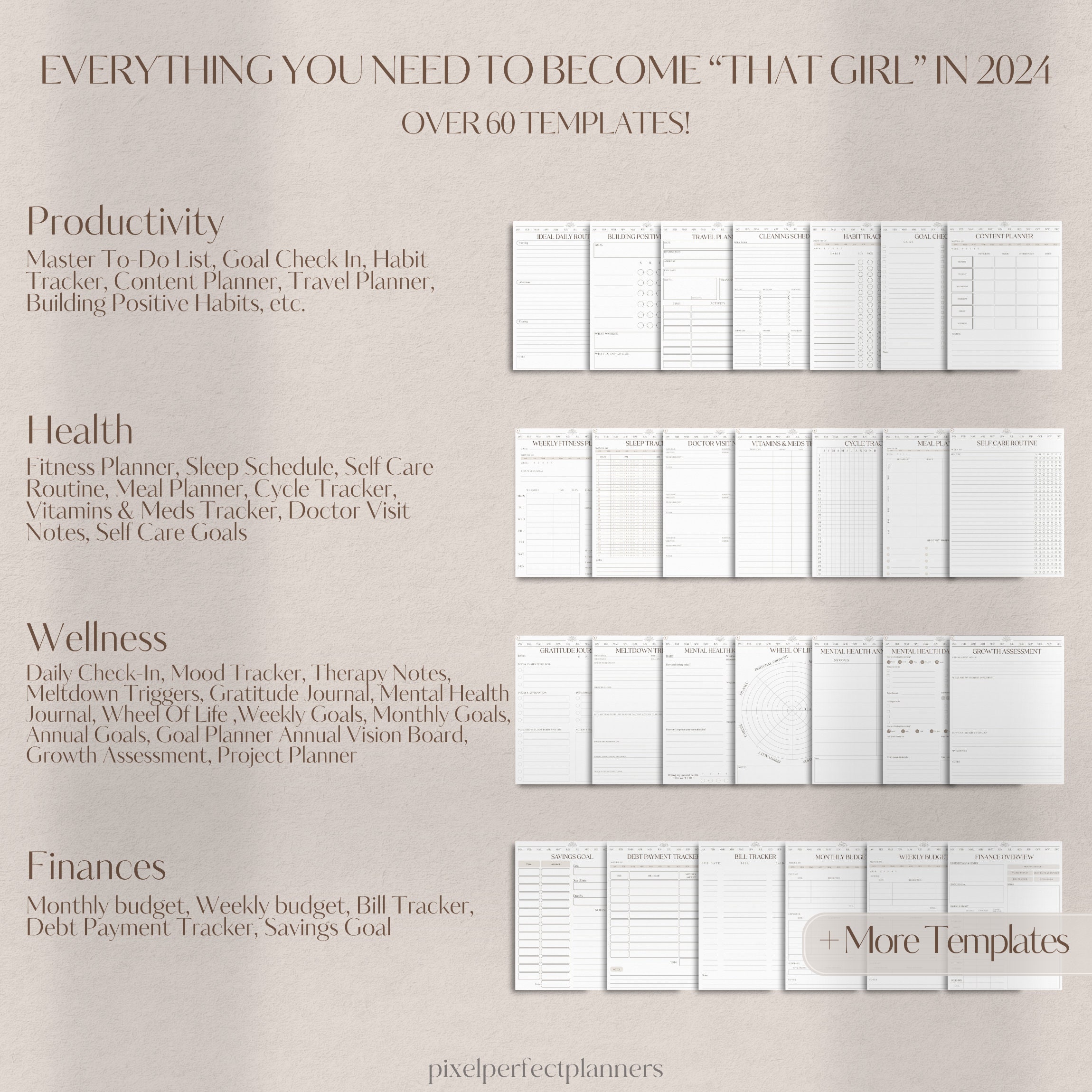 THAT GIRL Planner Digital Planner 2024 2024 Daily, Weekly & Monthly ...