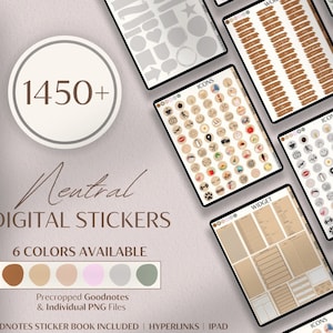 Neutral Goodnotes Digital Stickers, for Everyday Use, Aesthetic ...