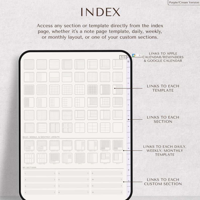 Customizable Digital Notebook: Goodnotes, Notability, iPad (PDF) - Etsy