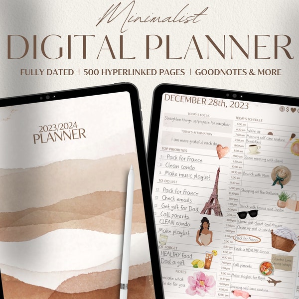 Undated Digital Planner Portrait - Etsy