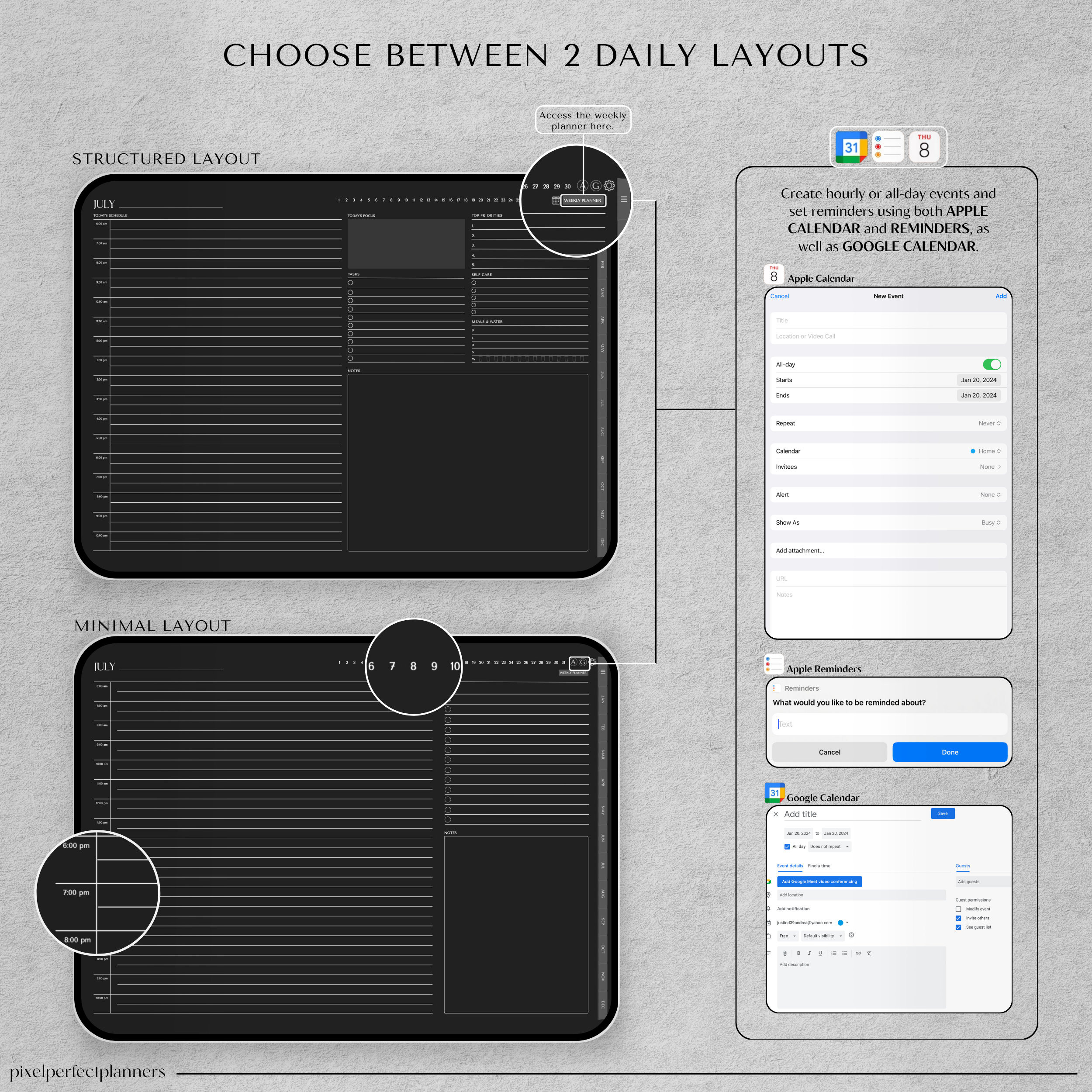 Dark Mode Digital Planner: Undated, Goodnotes & Notability Compatible ...