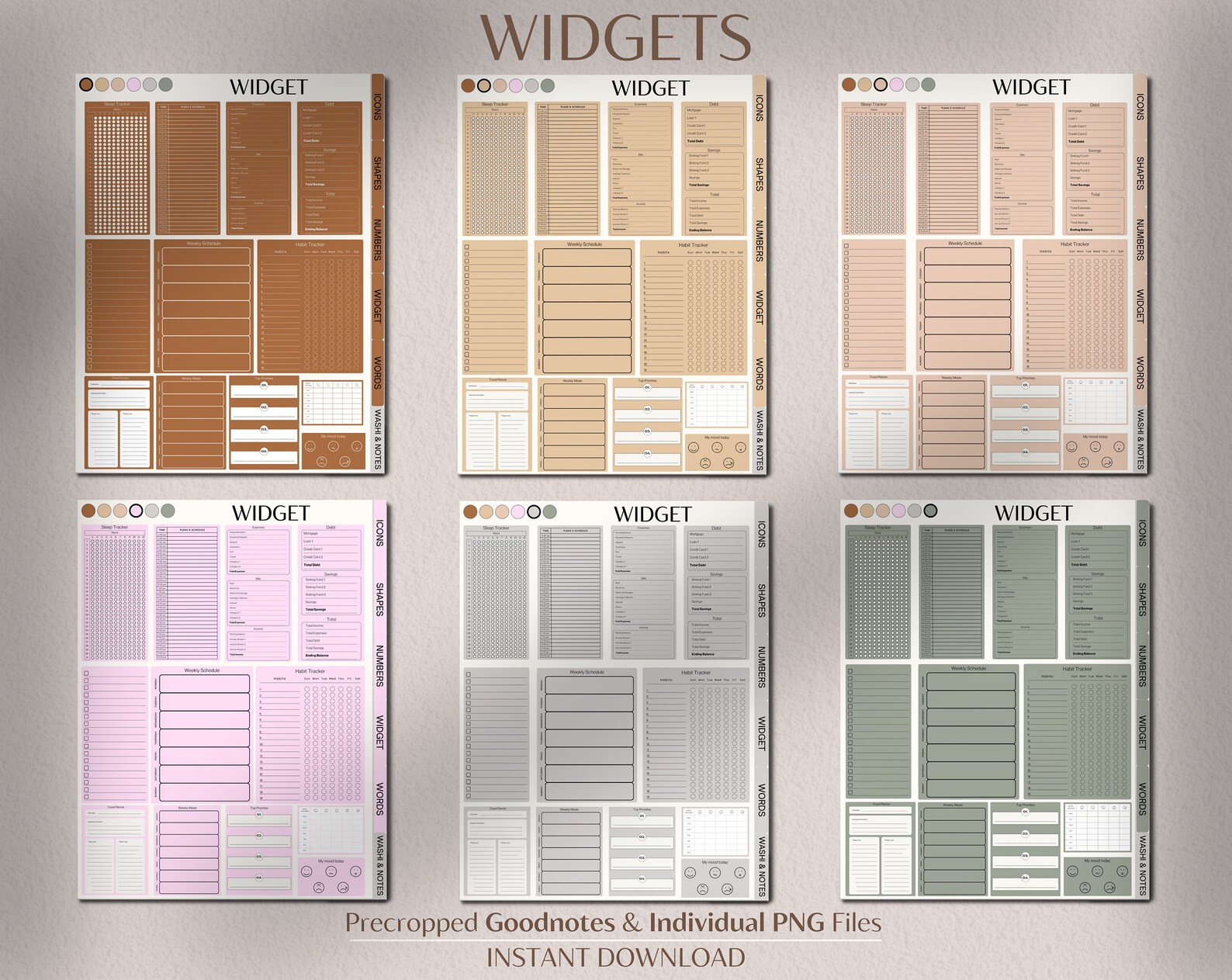 Neutral Goodnotes Digital Stickers, for Everyday Use, Aesthetic ...