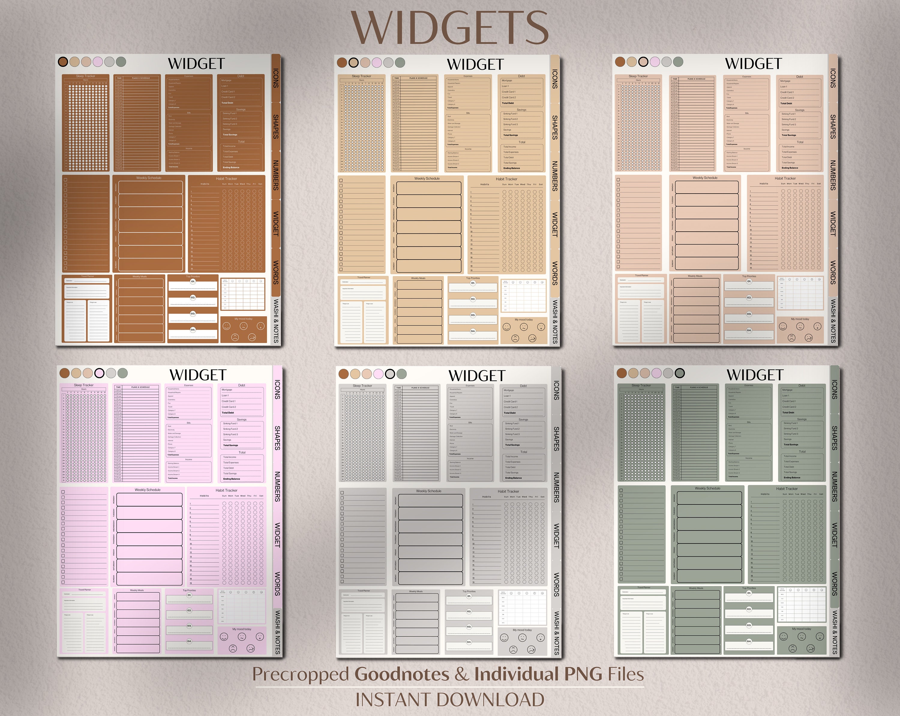 Neutral Goodnotes Digital Stickers, for Everyday Use, Aesthetic ...