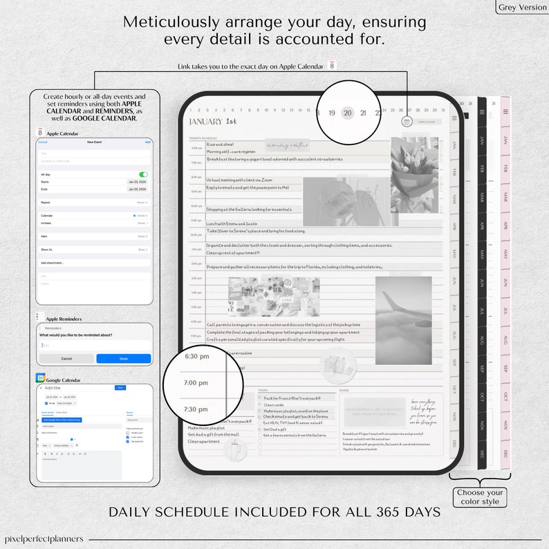 Customizable Digital Planner: Undated, Daily, Weekly, Monthly (PDF) - Etsy