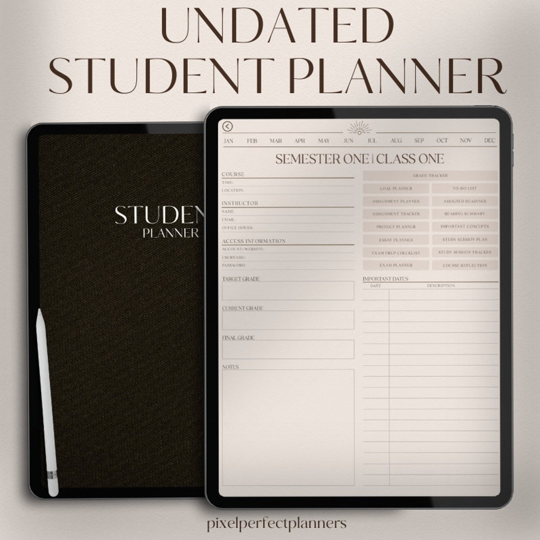 Student Digital Planner, Goodnotes Digital Planner, Academic Planner ...