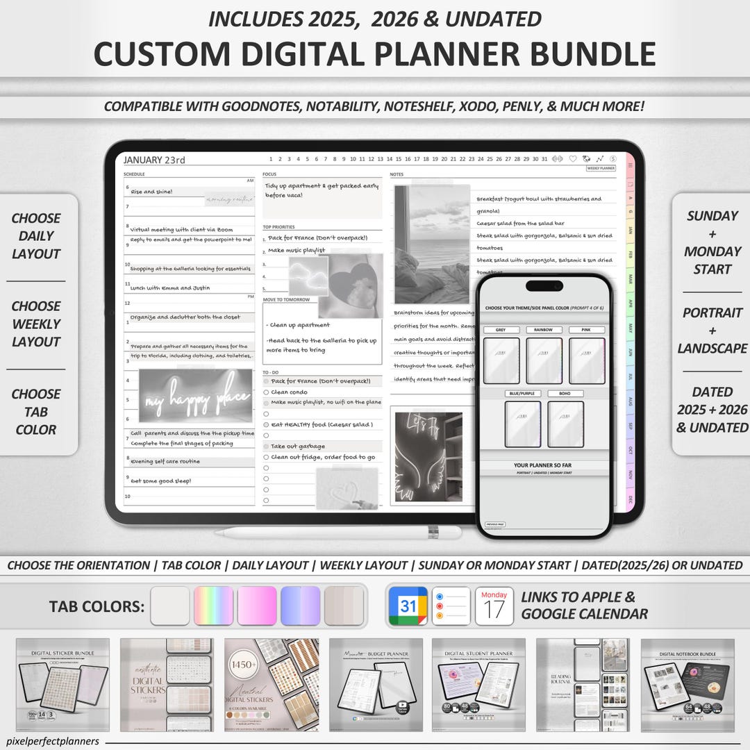 2025-2026 Digital Planner Bundle: Customizable Life Templates (digital ...