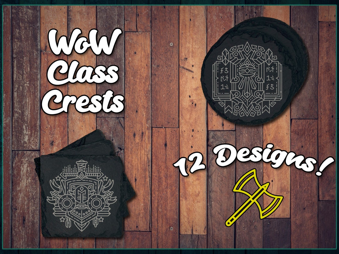 Wow Class Crests Slate Coasters - Epic Gaming Inspired Decor - Etsy