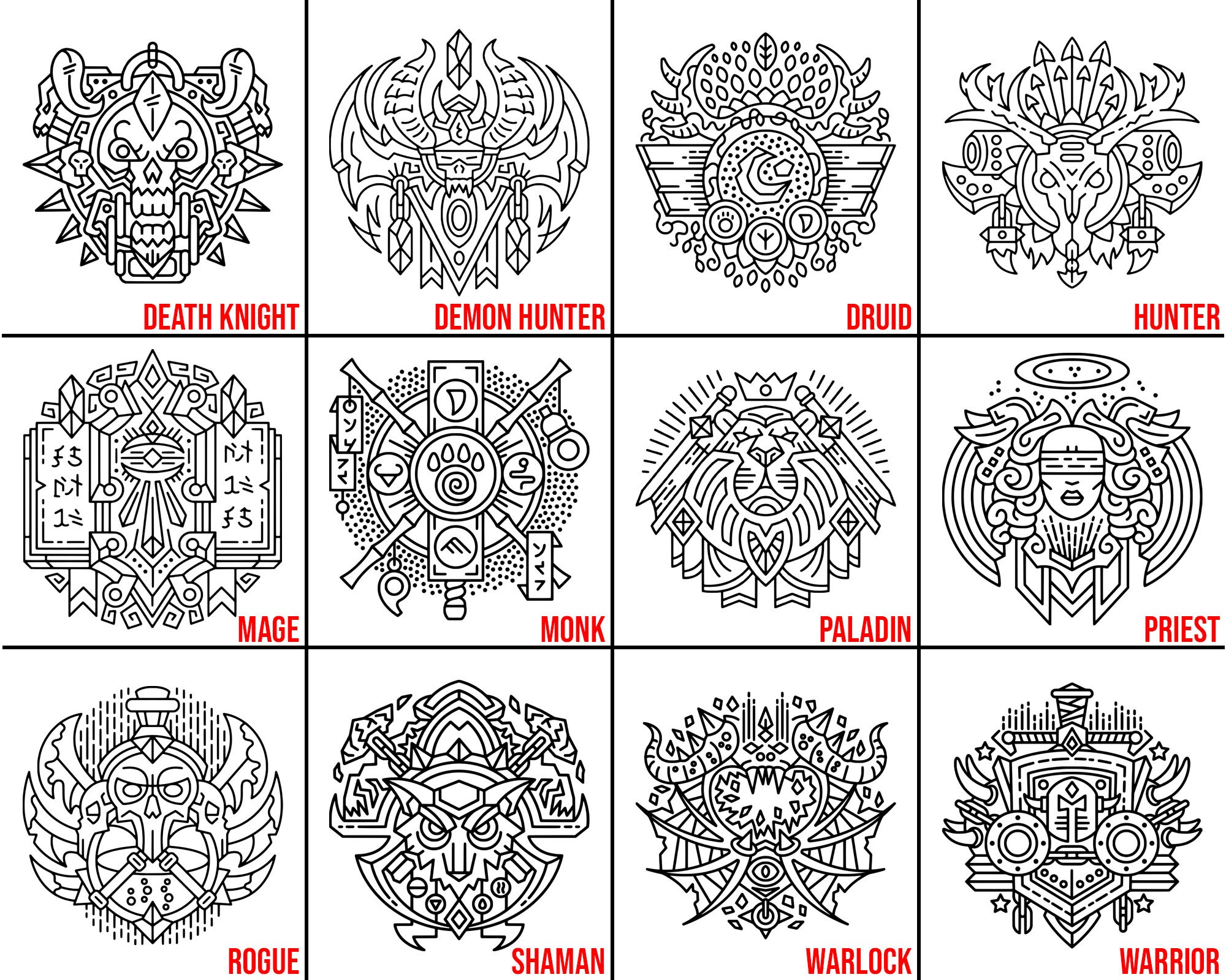 Wow Class Crests Slate Coasters - Epic Gaming Inspired Decor - Etsy