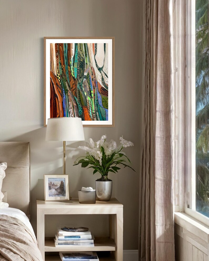 Green Abstract Art Print, Colorful Modern Wall Decor, Original Artwork ...