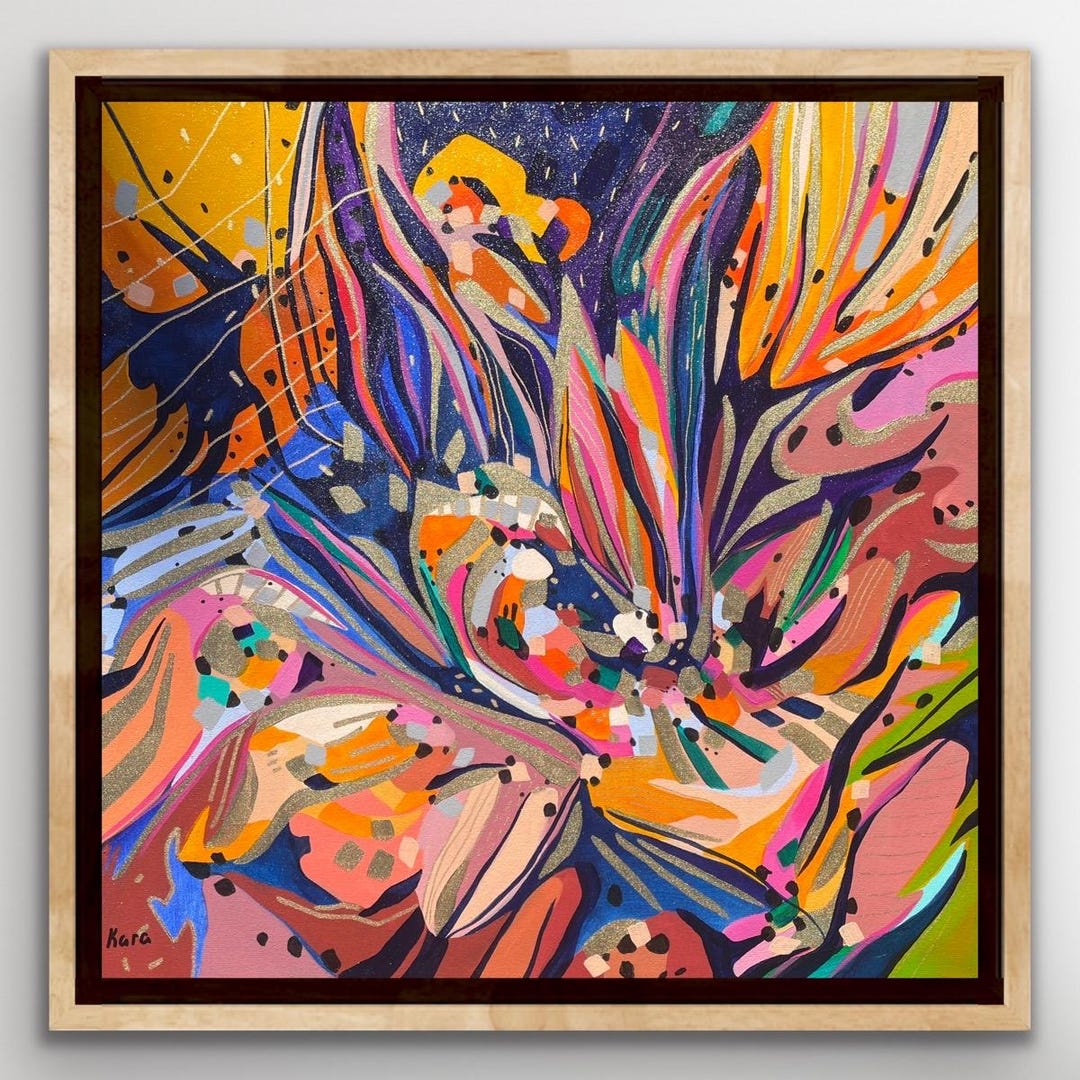 Colorful Abstract Canvas Painting, Square Canvas Art, Original Canvas ...