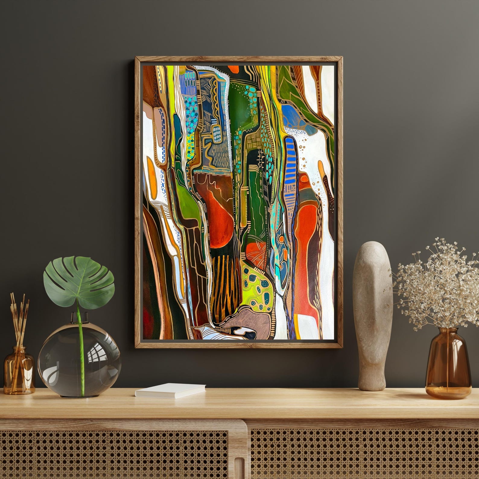 Green Abstract Art Print, Colorful Modern Wall Decor, Original Artwork ...