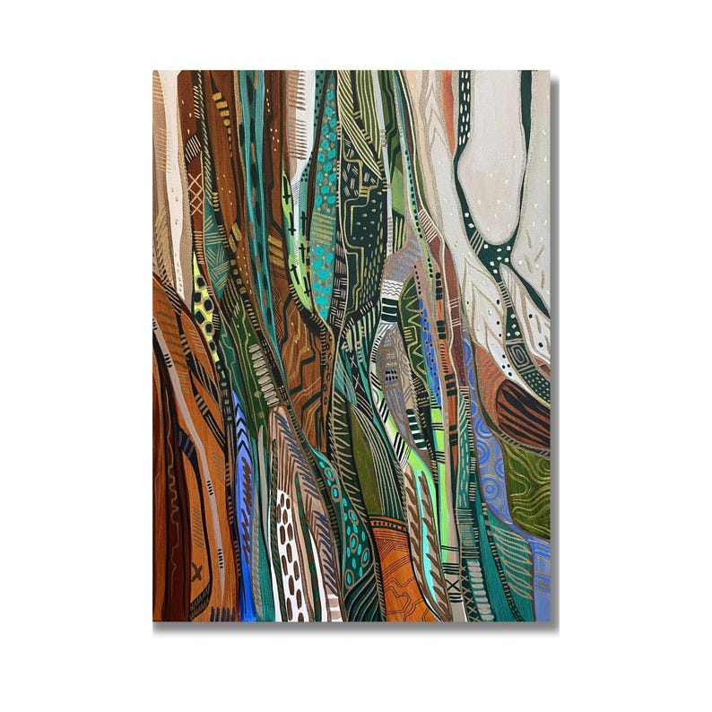 Green Abstract Art Print, Colorful Modern Wall Decor, Original Artwork ...