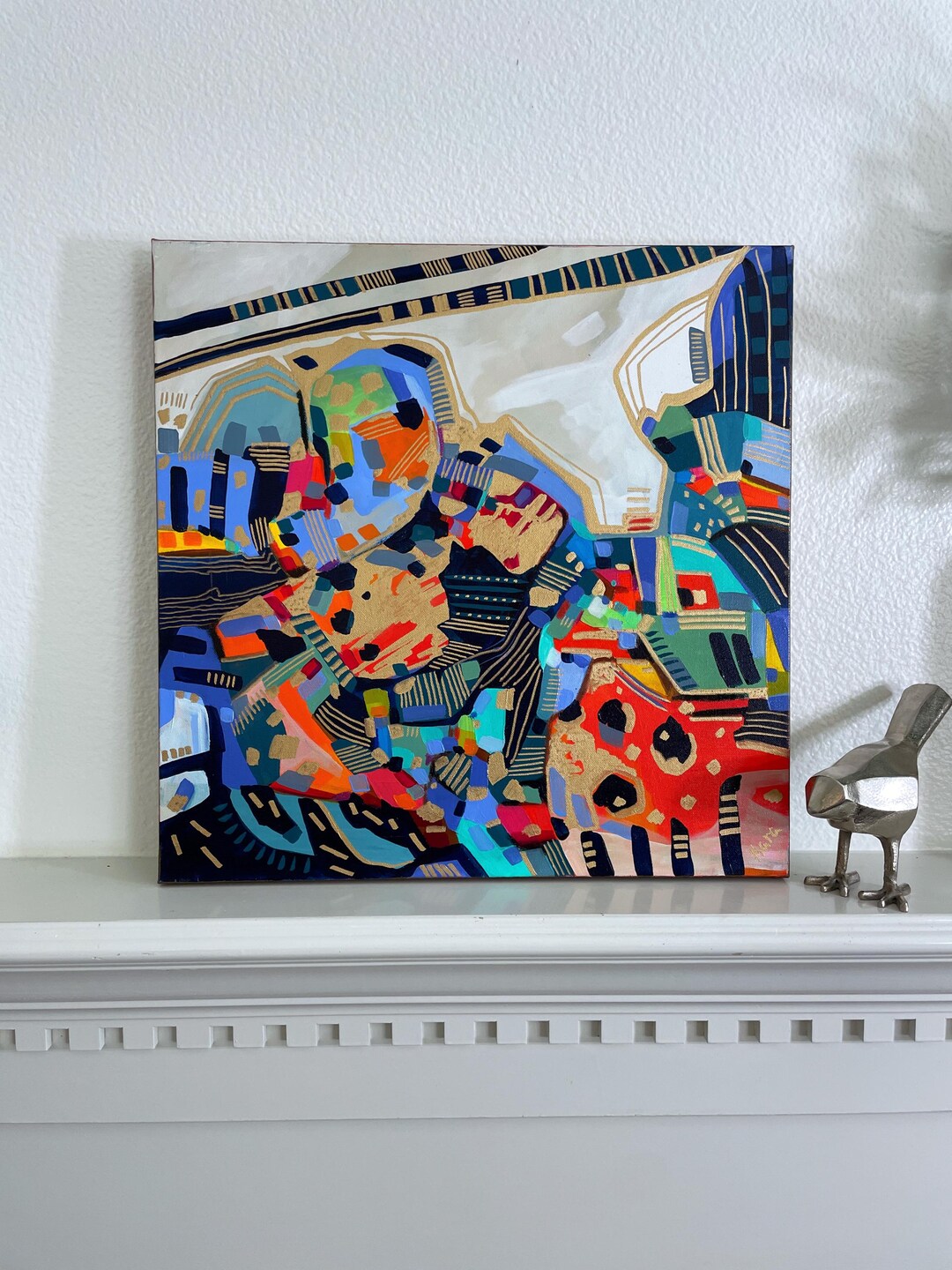 Colorful Abstract Canvas Art Original Handmade Painting for Home Decor ...