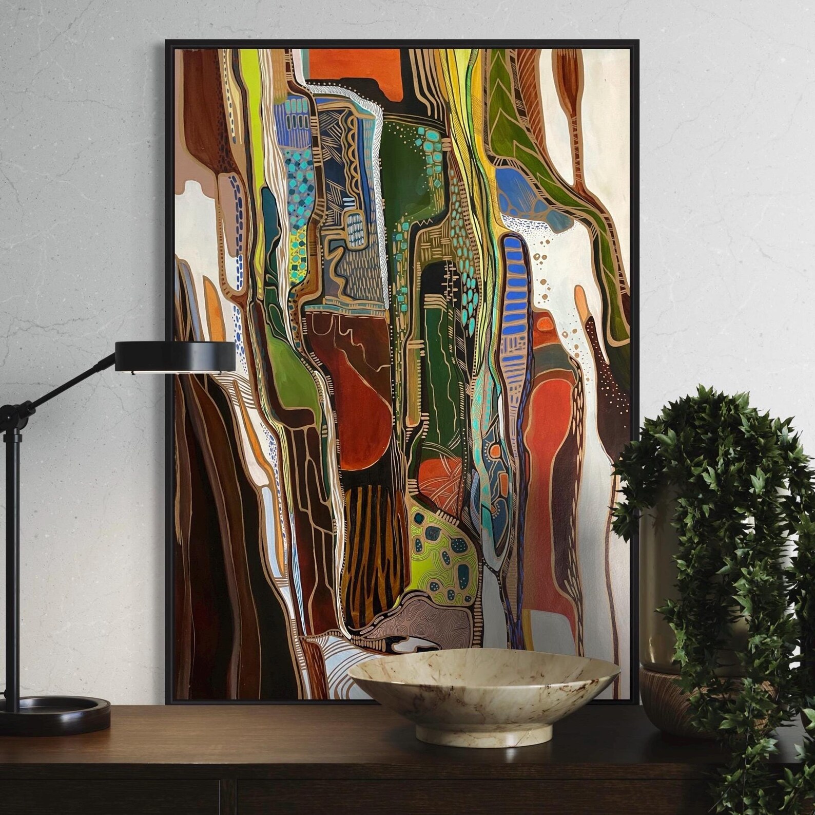 Green Abstract Art Print, Colorful Modern Wall Decor, Original Artwork ...