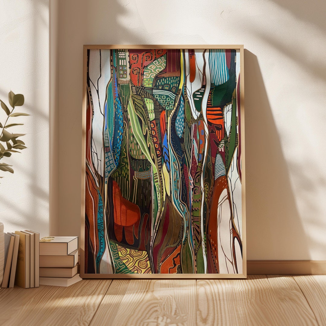 Greenw Abstract Art Print Geometric Wall Art, Modern Colorful Décor ...