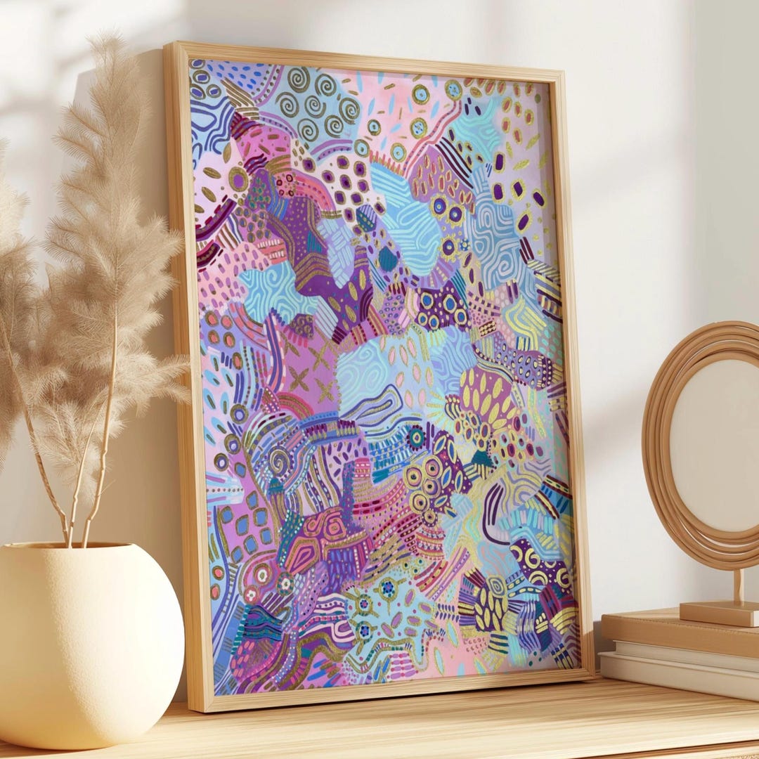 Modern Abstract Expressionism With Intricate Patterns Print , Organic ...