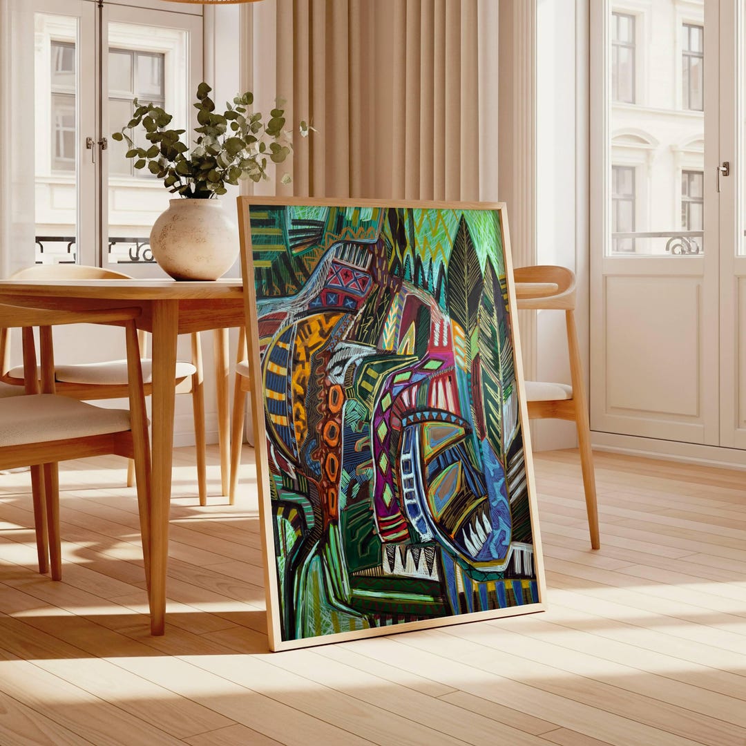 Funky Abstract Art Print – Colorful Modern Artwork, Bold Contemporary ...