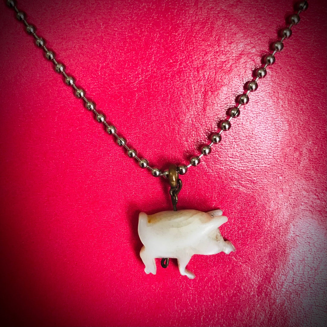 Vintage Mother of Pearl Carved Pig Charm/pendant - Etsy