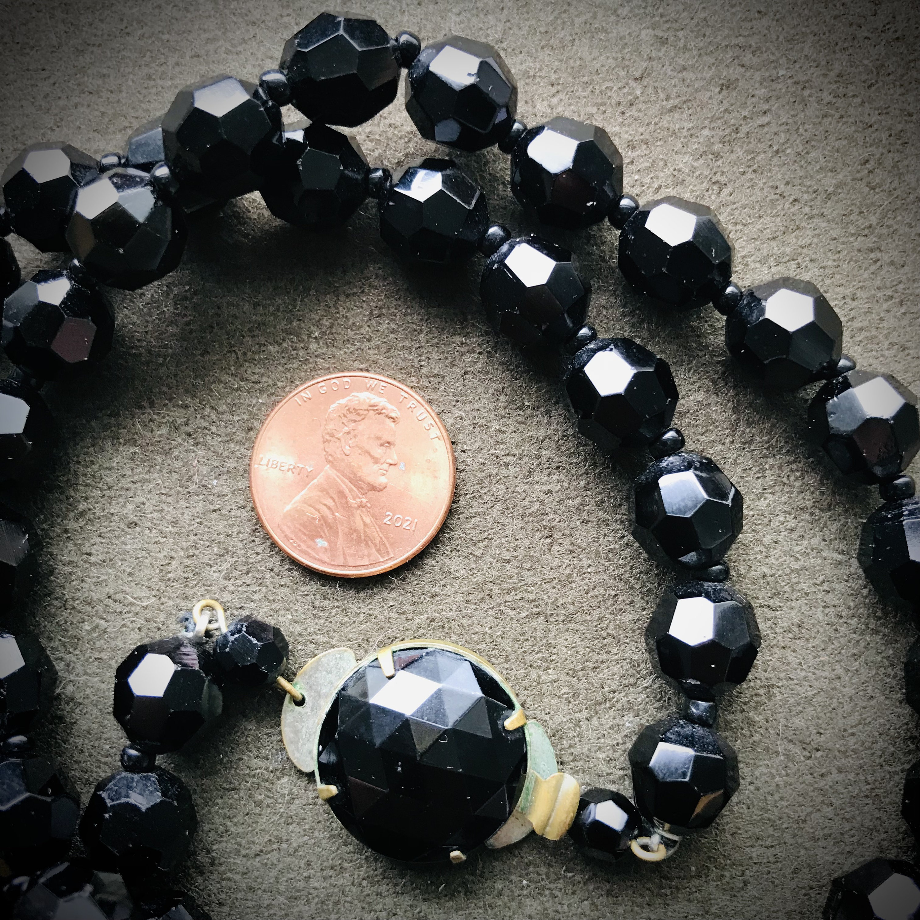 Vintage Faceted Jet Black Bead Necklace - West Germany - Etsy