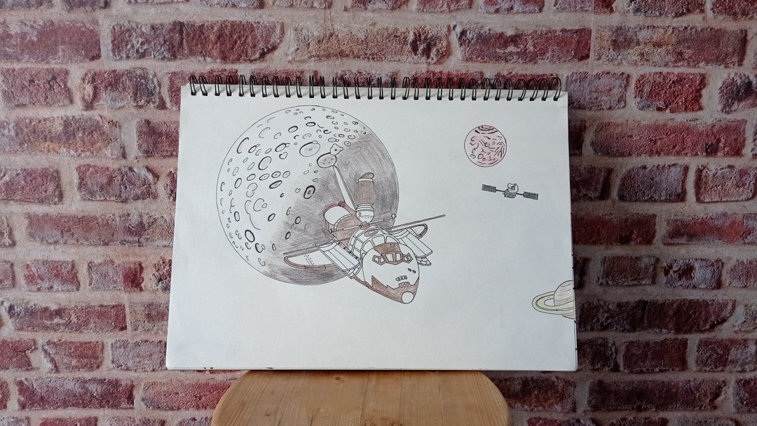 Space Exploration Original Drawing Art Wall Decoration Space Planet ...
