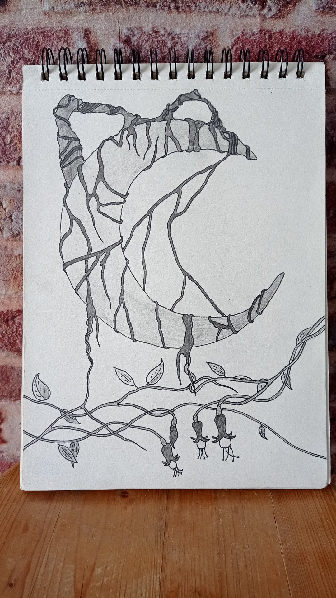 Tangled Moon Original Drawing - Etsy