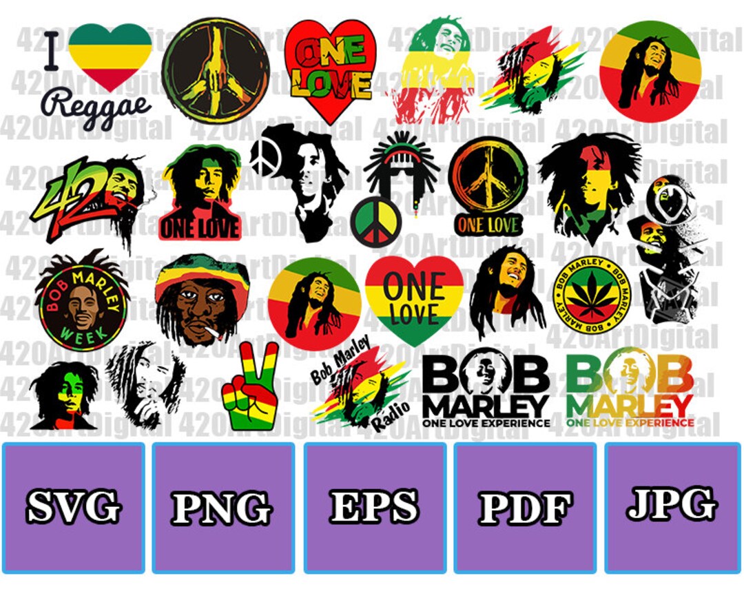 Bob Marley Svg Bob Marley Vector Bob Marley Cutfile Bob - Etsy Canada