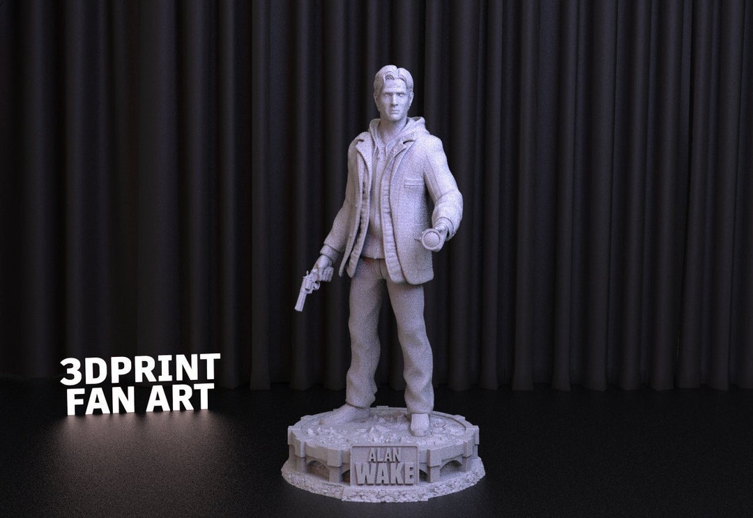 Alan Wake Horror 3D Print STL File for 3D Printing, Instant Download Drive Link, Alan Statue Stl ...