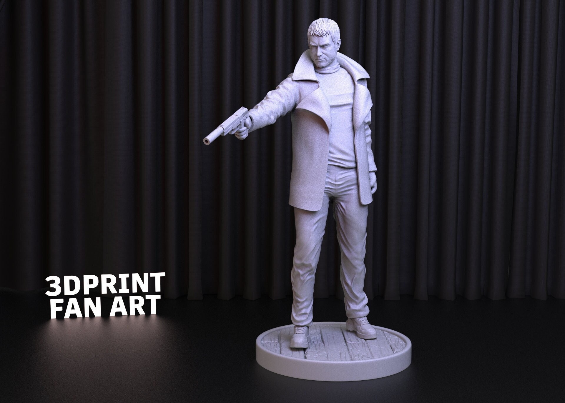 Resident Evil Chris Redfield 3D Model STL File: Video Game Statue ...