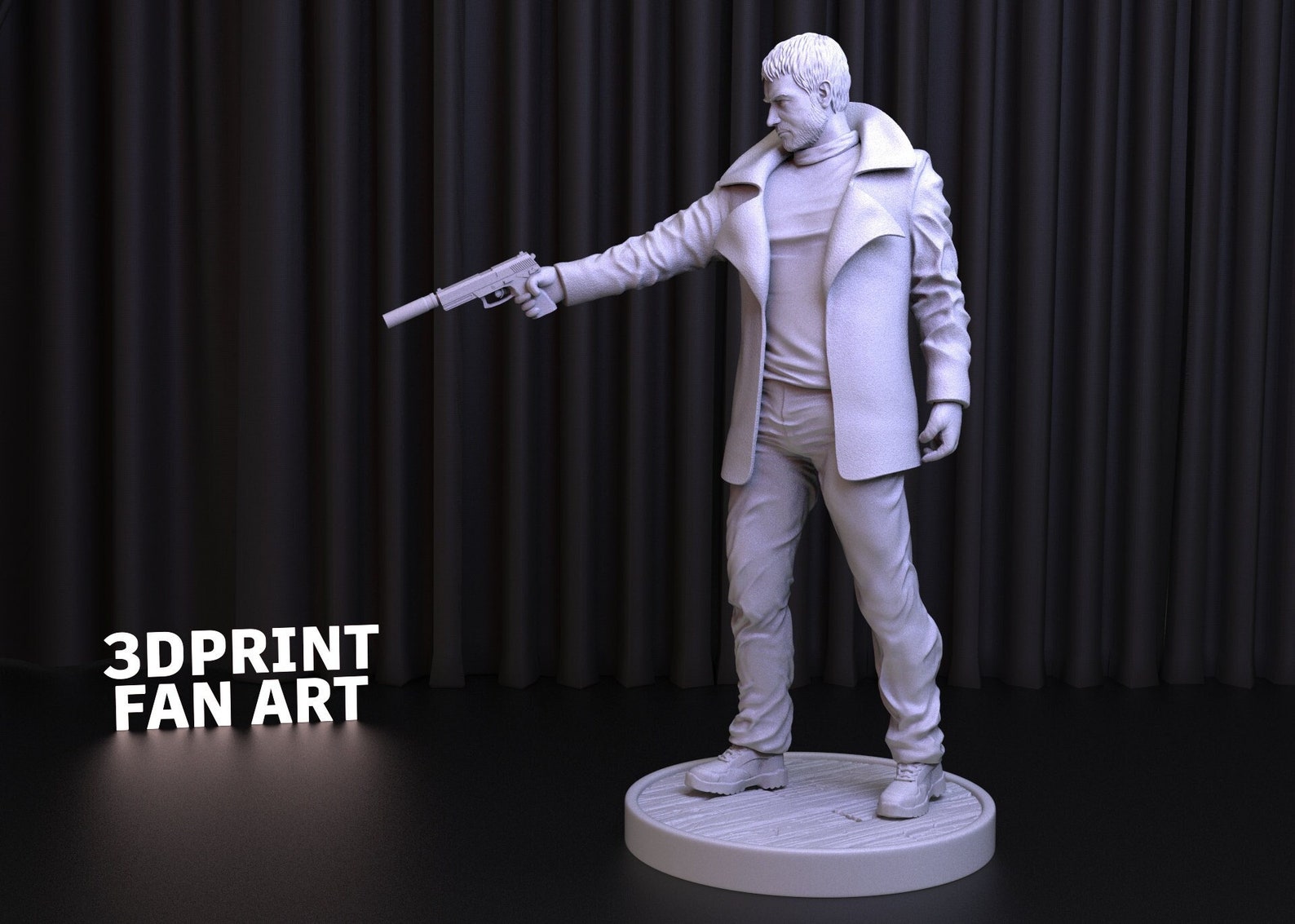 Resident Evil Chris Redfield 3D Model STL File: Video Game Statue ...