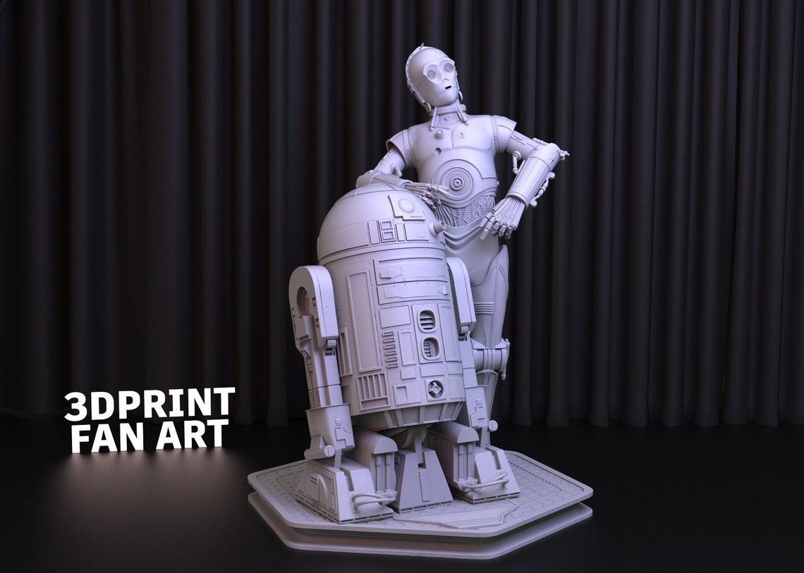 R2D2 and CP30 Star Wars STL File 3D Movie Printed STL - Etsy Australia