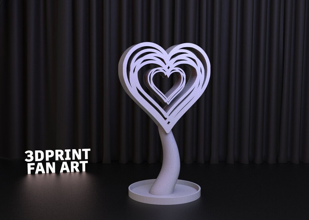 Heart Headphone Stand STL File: 3D Print Gaming Decor (digital Download ...