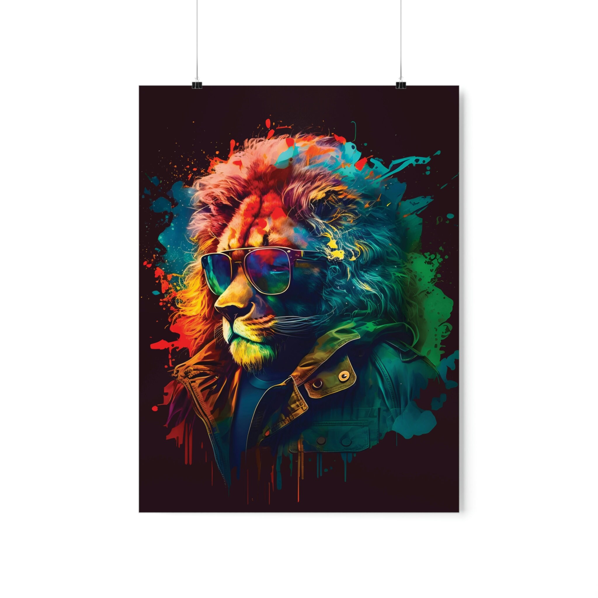 Rock & Roll Lion Wearing Shades Premium Matte Vertical Posters Print - Etsy
