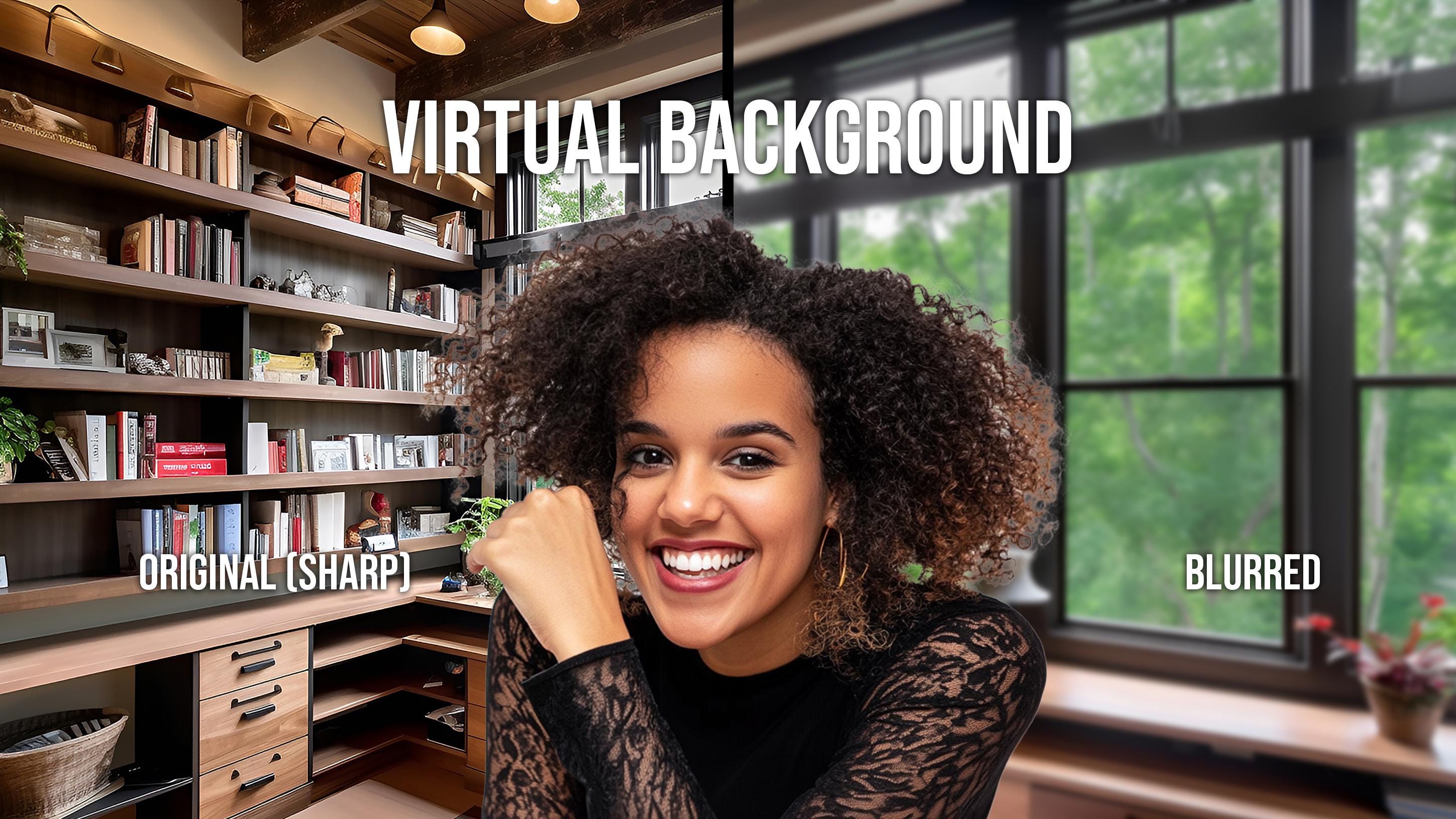 Virtual Zoom Background Modern Wood Cabin Office V2 - Etsy