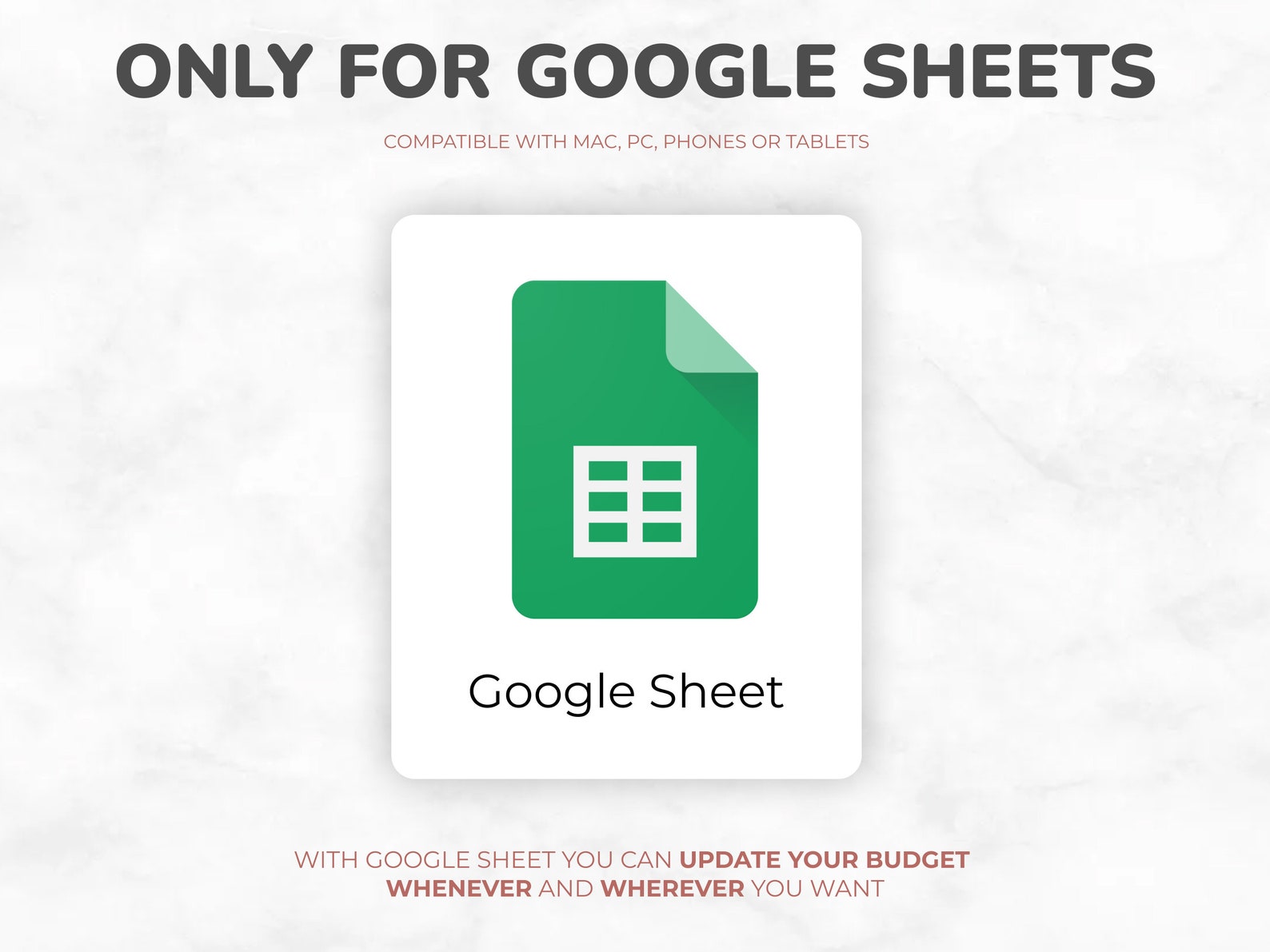 Monthly Budget Spreadsheet Google Sheet Digital Budget Planner ...