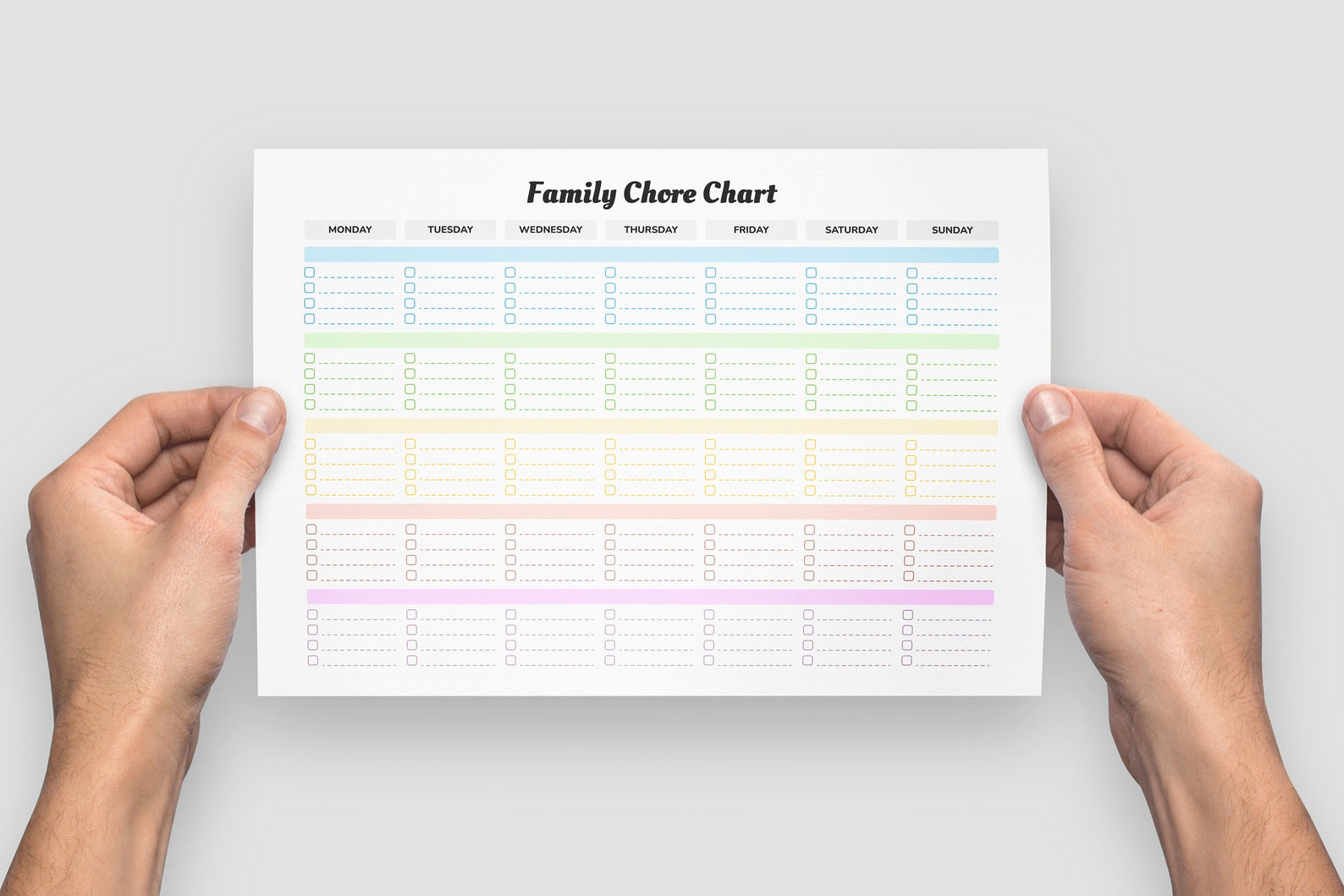 Editable Family Chore Chart, Printable Family Planner, Weekly Kids ...