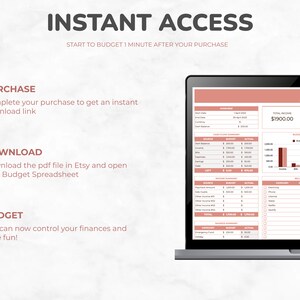 Monthly Budget Spreadsheet Google Sheet Digital Budget Planner ...
