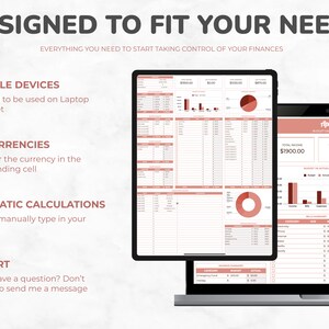 Monthly Budget Spreadsheet Google Sheet Digital Budget Planner ...