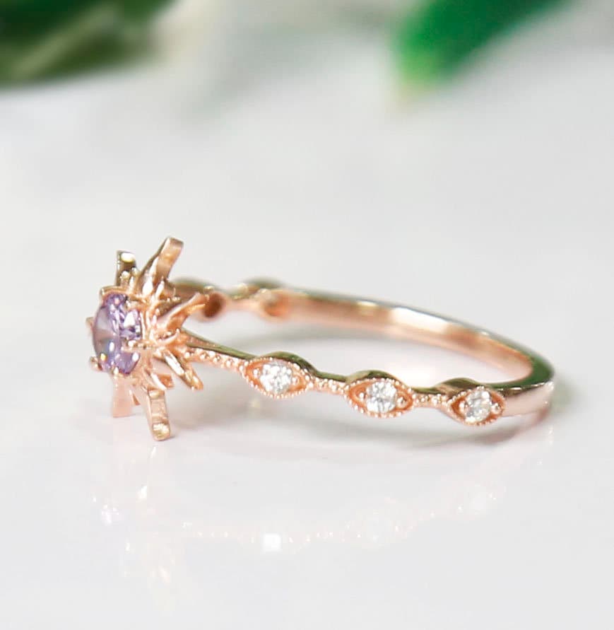 Rapunzel Wedding Ring Rose Gold Finish Ring Magic Sunflower - Etsy